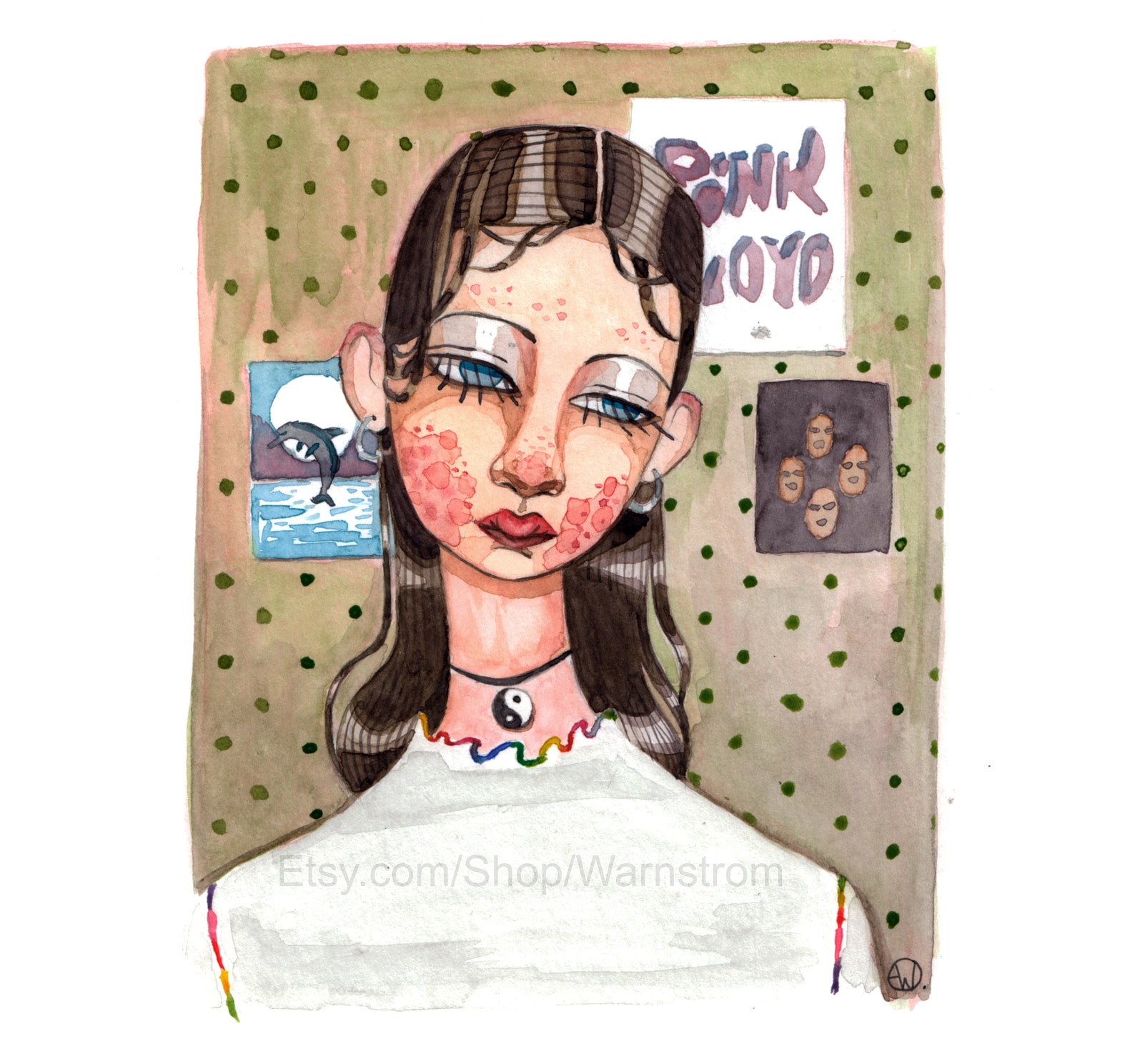 90s Angst Original Art Print Watercolor Anxiety Nostalgic Nostalgia - Etsy