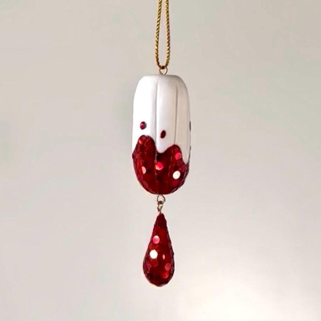 Handmade Sparkly Tampon Kitsch Christmas Ornament Umas Moons - Etsy