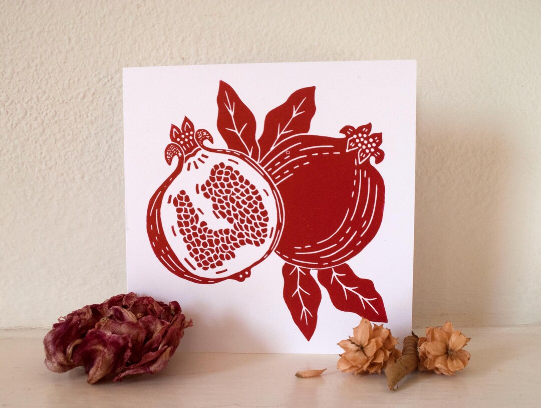 Pomegranate Greeting Card - Etsy