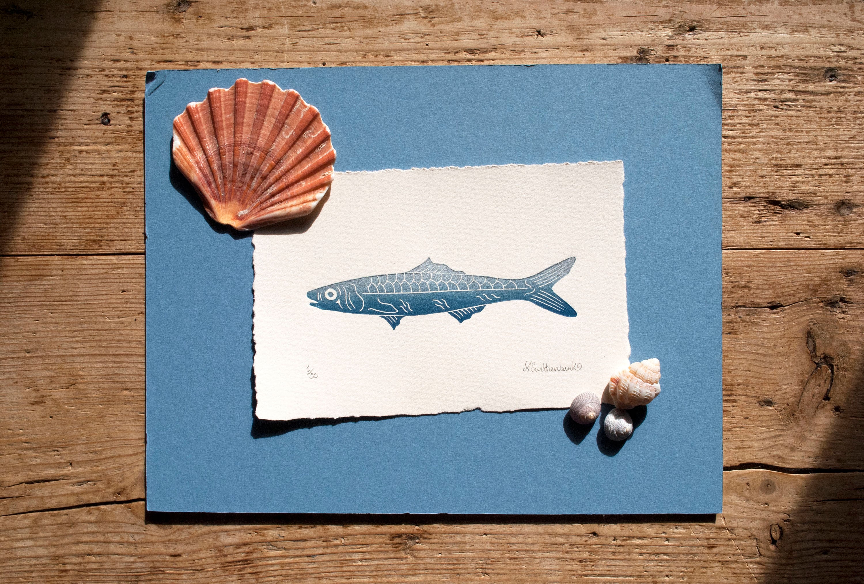 Singular Anchovy Lino Print. Wall Art, Home Decor, Mini Print - Etsy