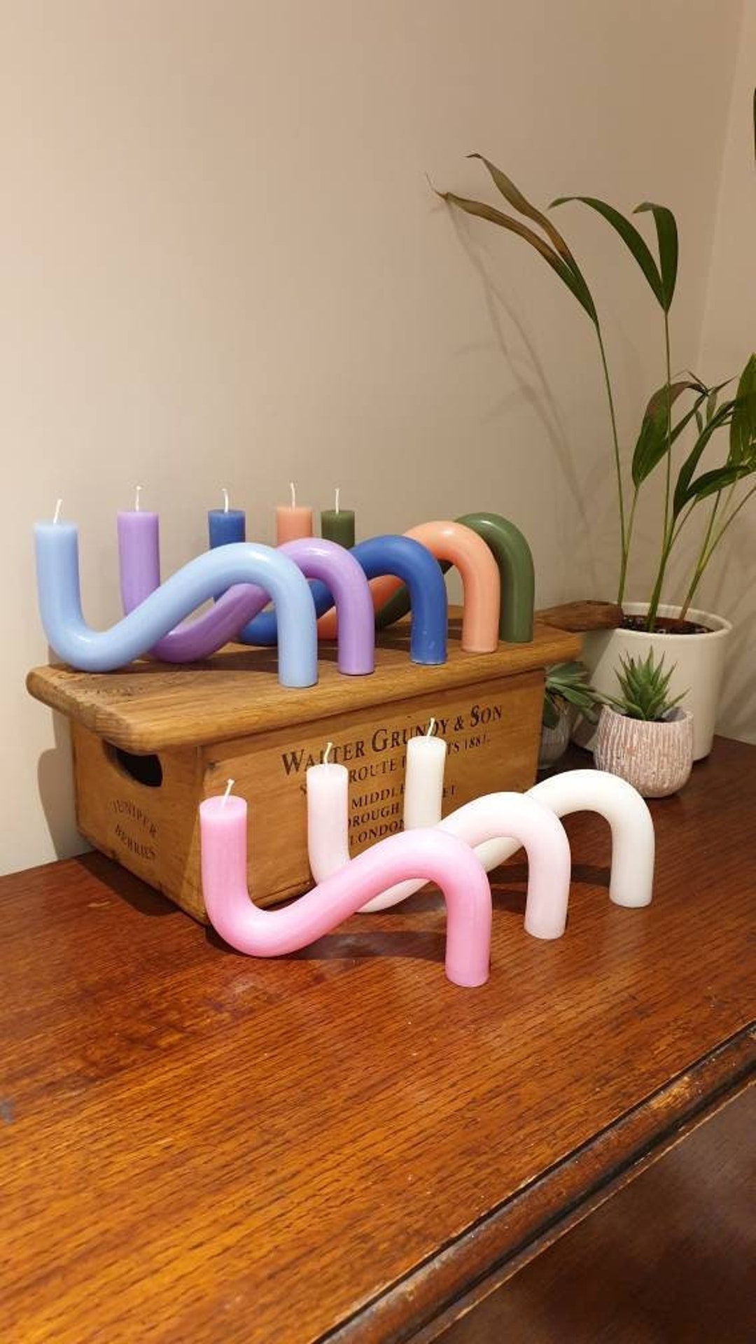 Squiggles - Self Supporting / Free Standing Bendy / Wavy Candle Ideal ...