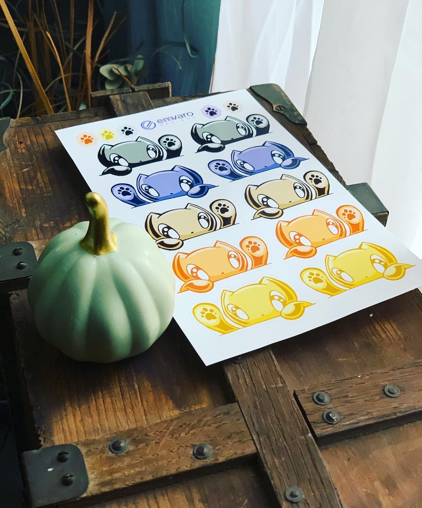 Hello There Cute Cat: Sticker Sheet rainbow or Halloween | Etsy