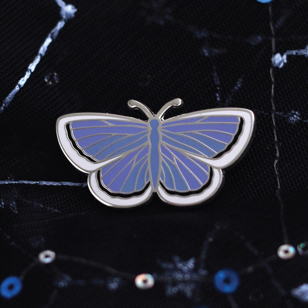 Common Blue Butterfly Hard Enamel Pin - Etsy
