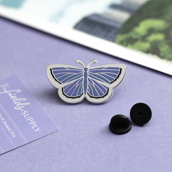 Common Blue Butterfly Hard Enamel Pin | Etsy