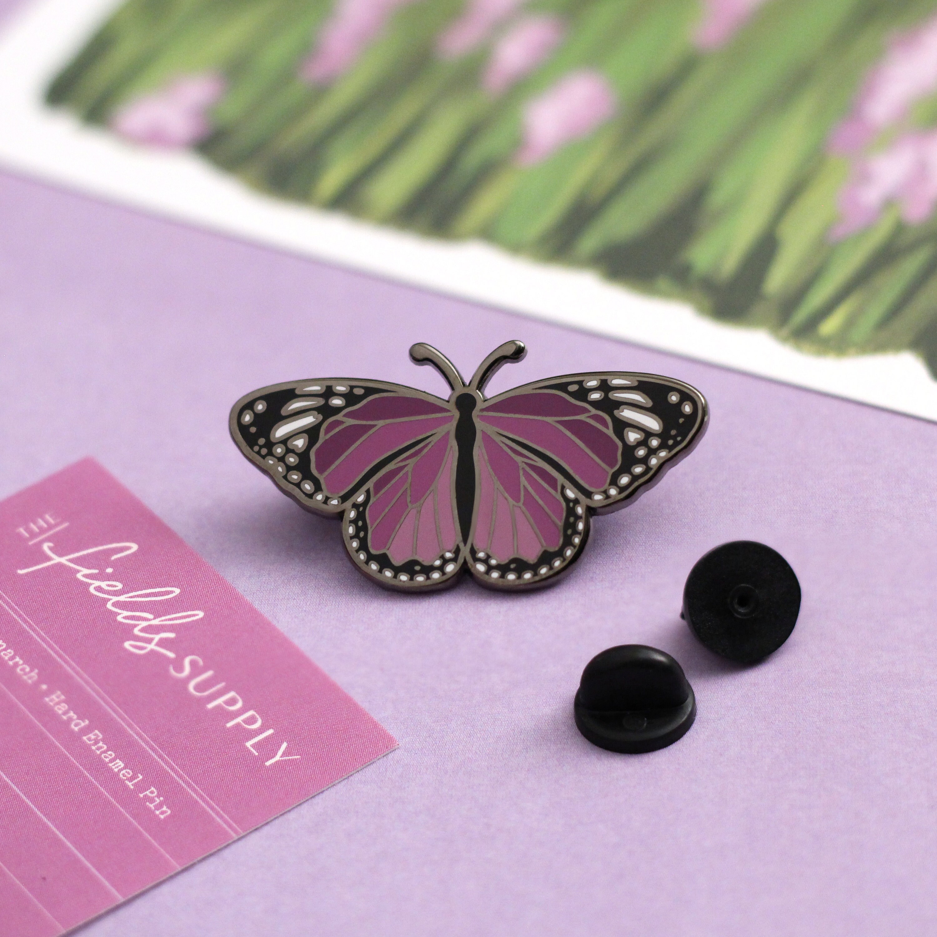 Lilac Monarch Butterfly Hard Enamel Pin - Etsy