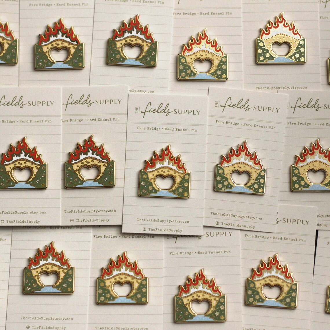 Fire Bridge Hard Enamel Pin - Etsy