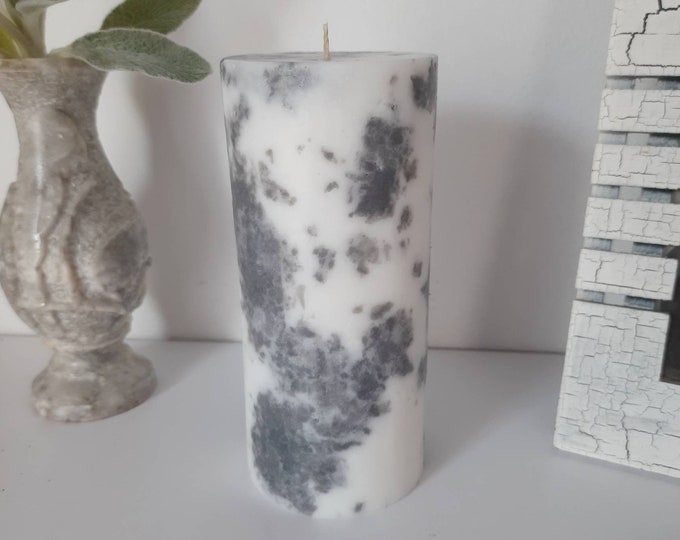 Light Peach and Gray Pillar Candles. Unique Decorative Candle - Etsy