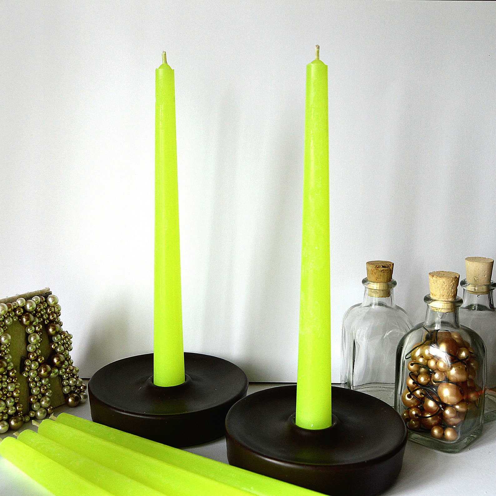 Neon Taper Candles. Set O 6 Decorative Candles Sticks. Bright Hot Pink ...