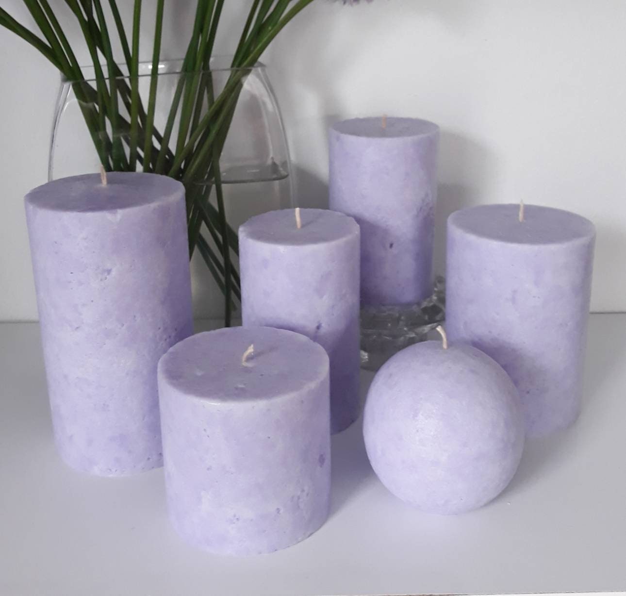 Purple Decorative Candles Lavender Candle Purple Candle | Etsy