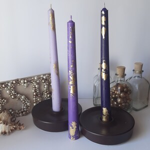 Purple Taper Candles. Set O 6 Decorative Candles Sticks. Dinner Candles ...