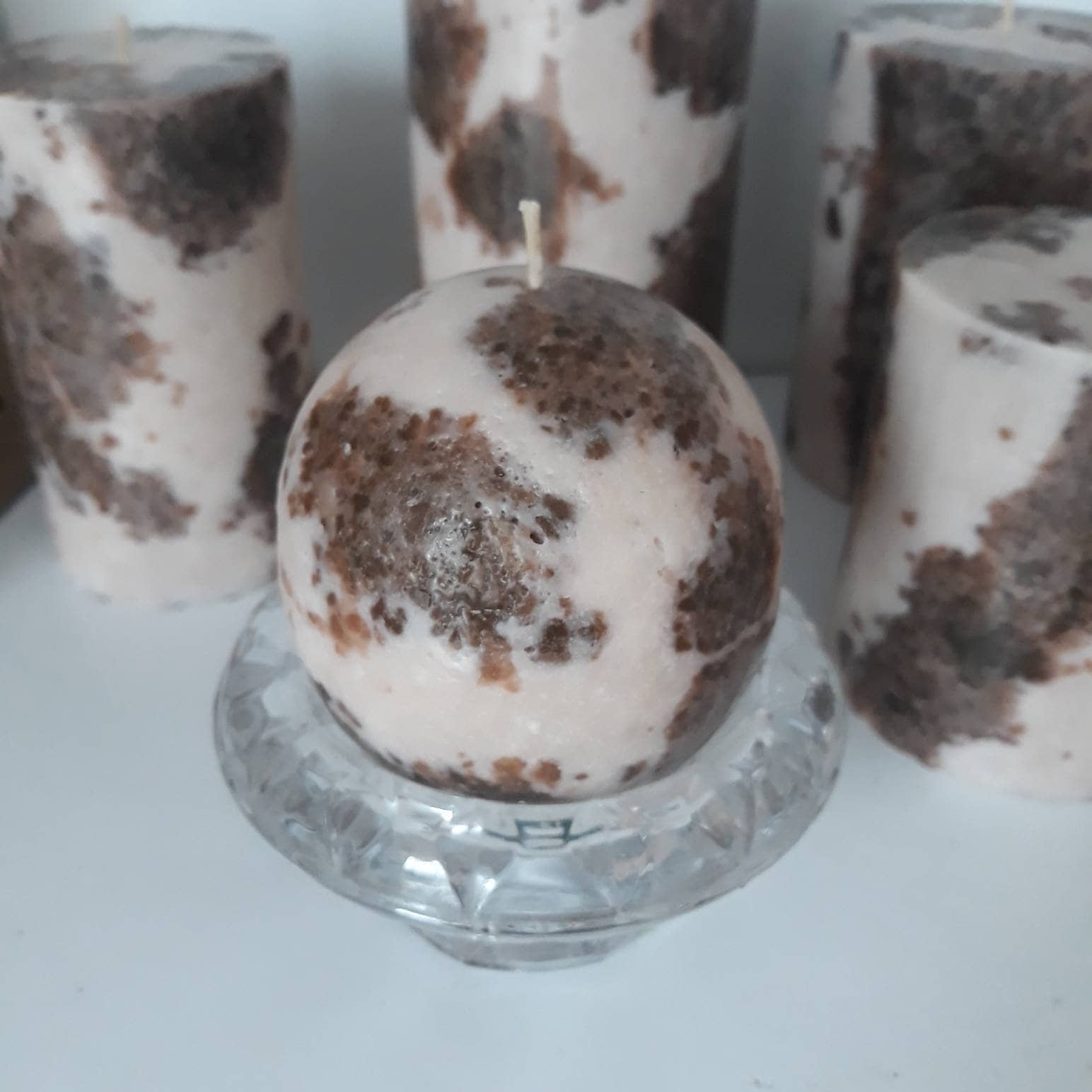 Brown and Beige Pillar Candles. Decorative Candles. - Etsy