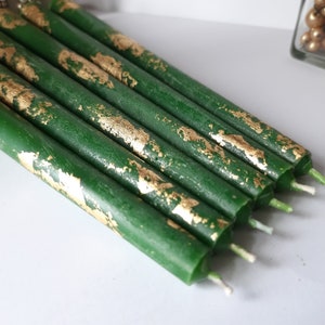 Emerald Green Taper Candles. Set O 6 Decorative Candles Sticks. Dinner ...