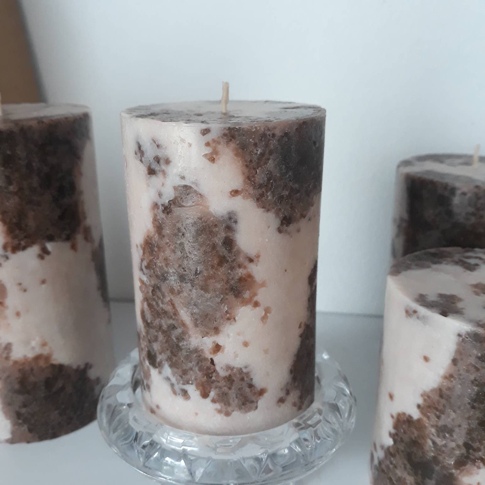 Brown and Beige Pillar Candles. Decorative Candles. - Etsy
