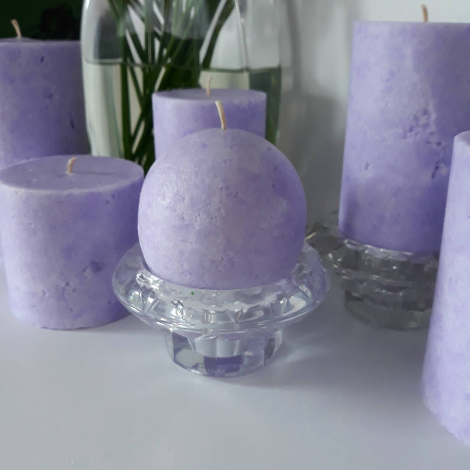Purple Decorative Candles Lavender Candle Purple Candle | Etsy