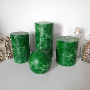 Emerald Green Pillar Candles. Unique Candles for Emerald Green Decor ...