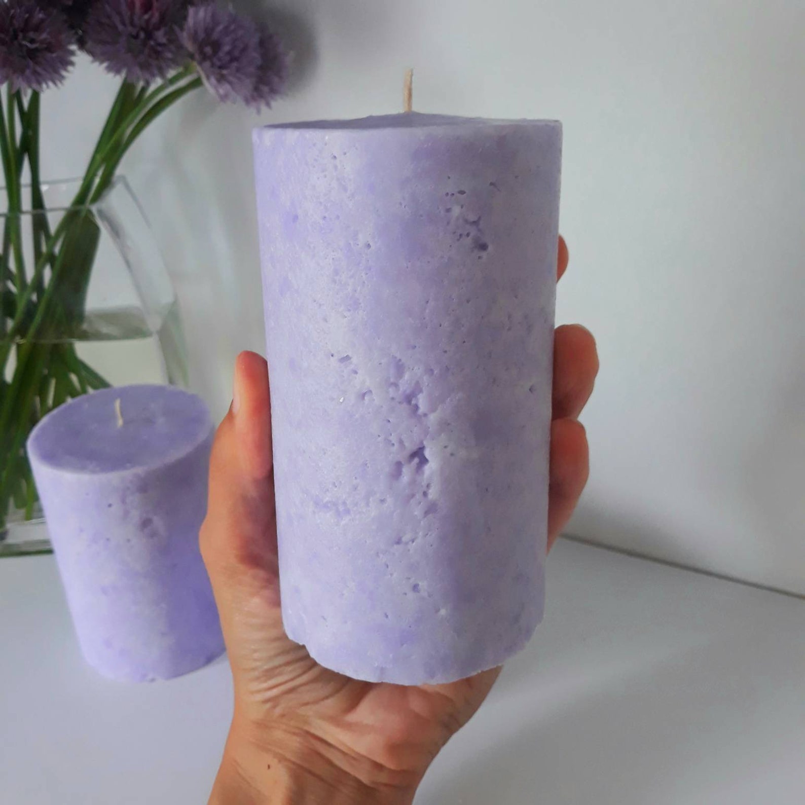 Purple Decorative Candles Lavender Candle Purple Candle | Etsy