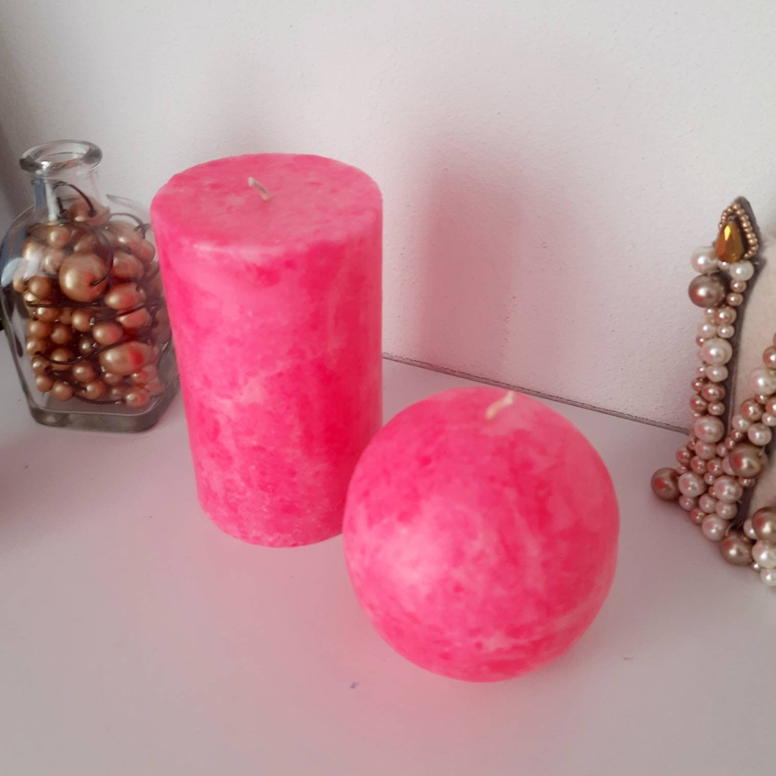 Bright Pink Candle. Hot Pink Decorative Candles. Fluorescent - Etsy
