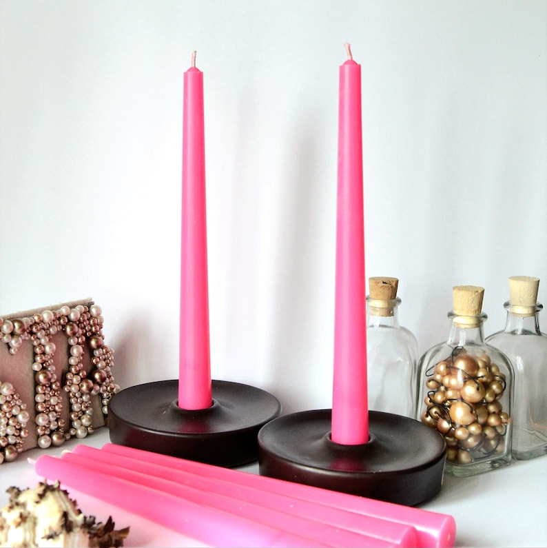 Neon Taper Candles. Set O 6 Decorative Candles Sticks. Bright Hot Pink ...