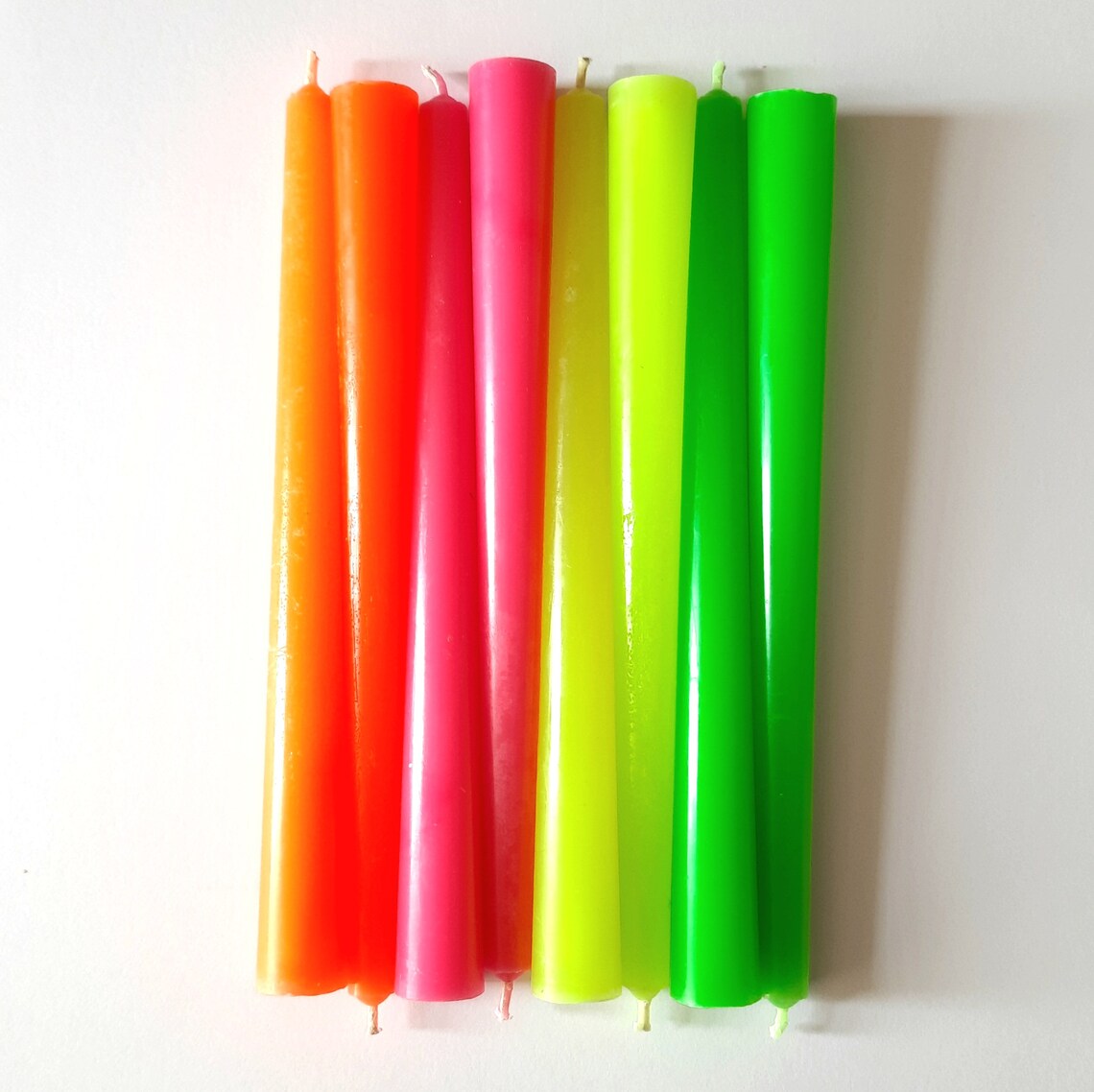 Neon Taper Candles. Set O 6 Decorative Candles Sticks. Bright Hot Pink ...