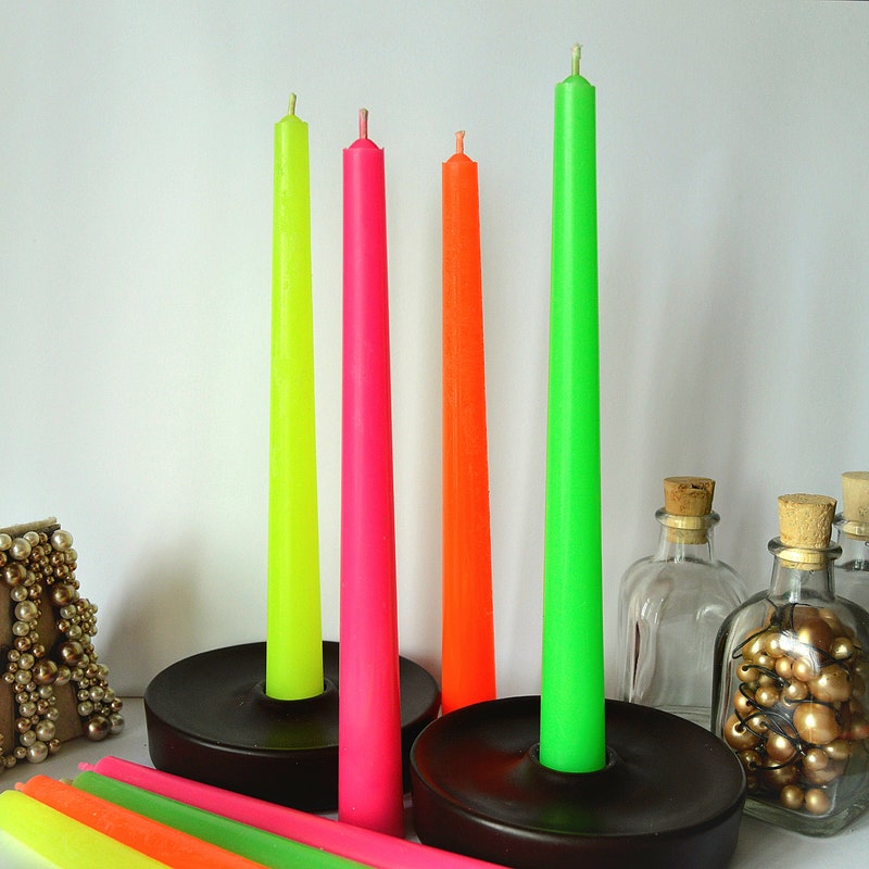 Funky Pink Taper Candles - Etsy