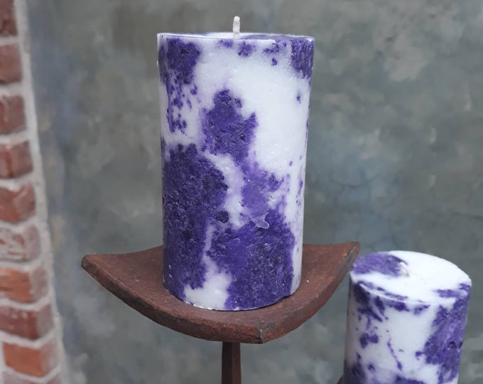 Purple Candles. Purple Pillar Candle. Unique Candle. - Etsy