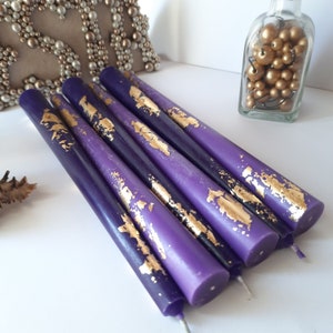 Purple Taper Candles. Set O 6 Decorative Candles Sticks. Dinner Candles ...