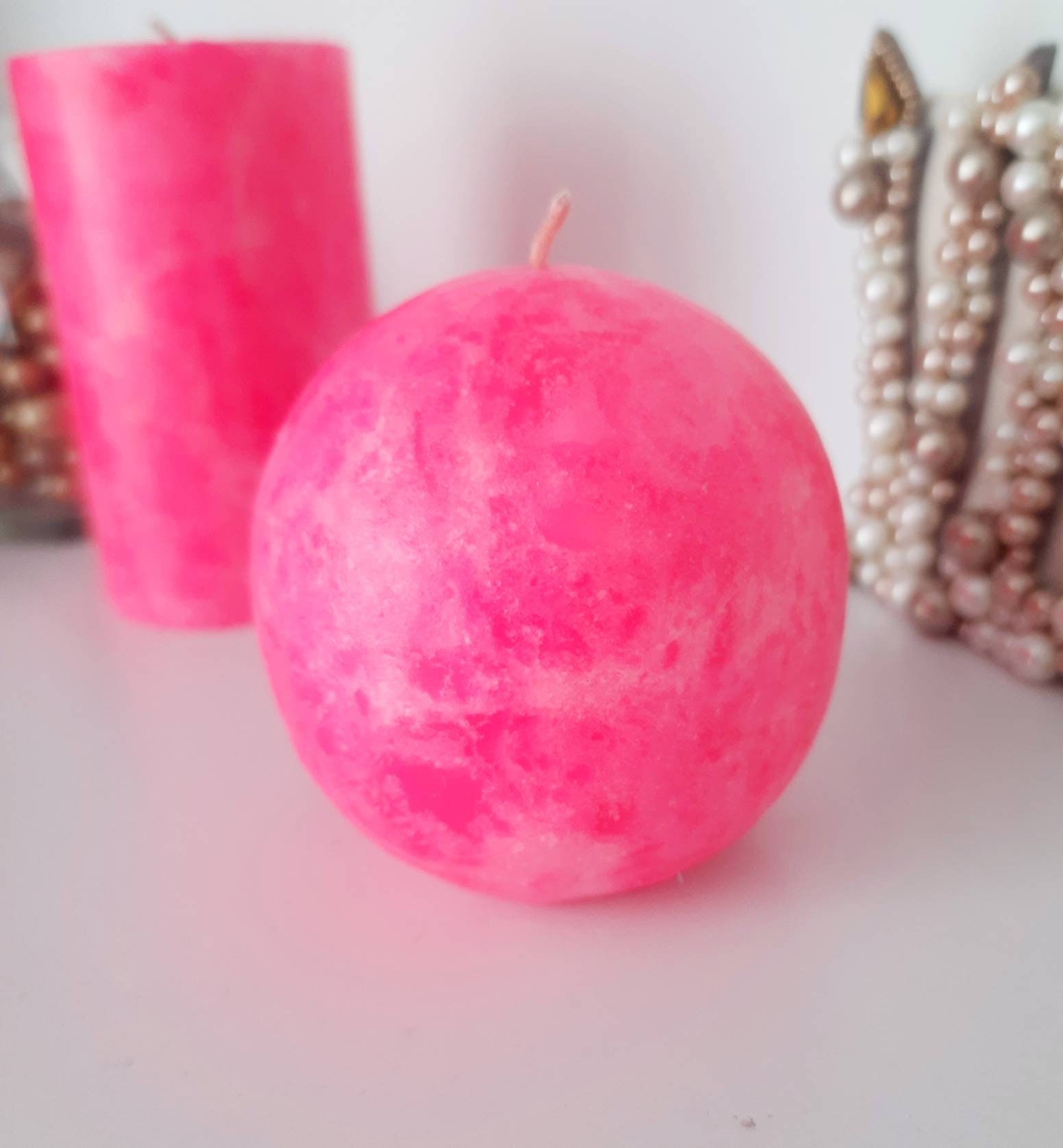 Bright Pink Candle. Hot Pink Decorative Candles. Fluorescent - Etsy
