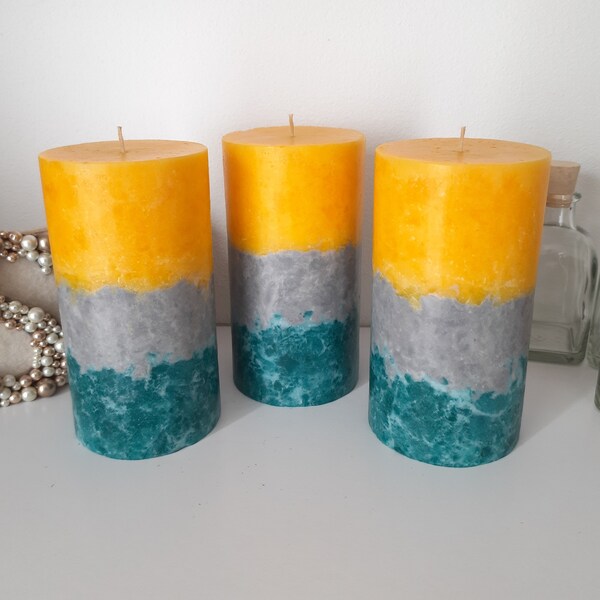 Yellow Gray Teal - Etsy