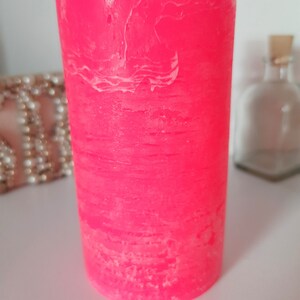 Hot Pink Candle. Pink Decorative Candles. Pink Pillar Candles. Neon ...
