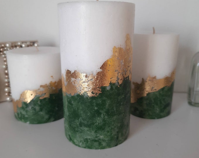 Decorative Candles Navy Blue Pillar Candles. Designer Candle. - Etsy