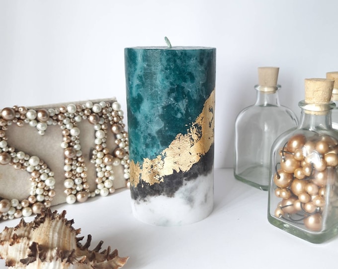 Decorative Candles Navy Blue Pillar Candles. Designer Candle. - Etsy