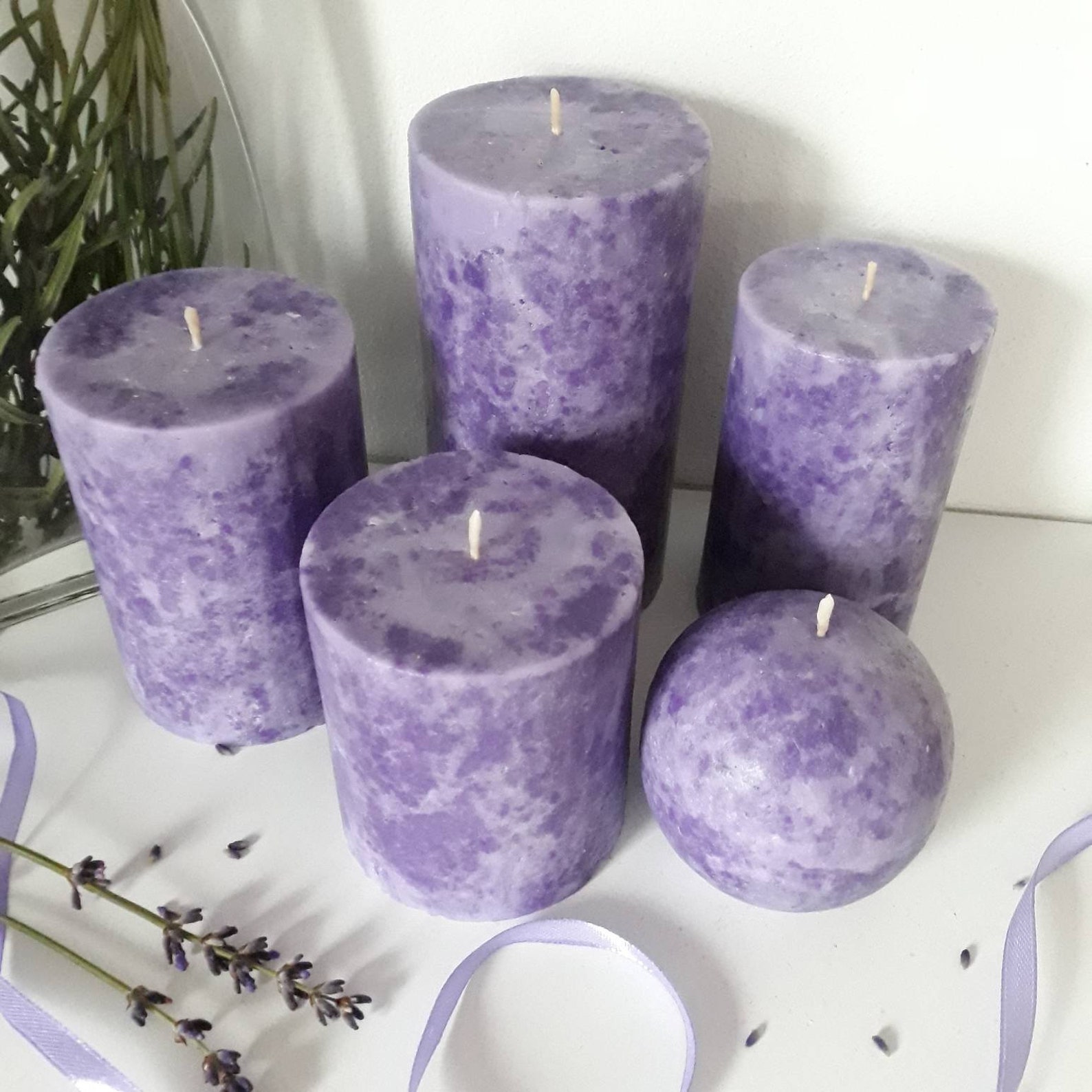 Purple Candles. Purple Pillar Candle. Unique Candle. Decorative Candles ...