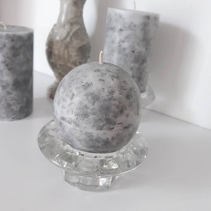 Grey Pillar Candles Unique Decorative Candles With Marble Texture ...