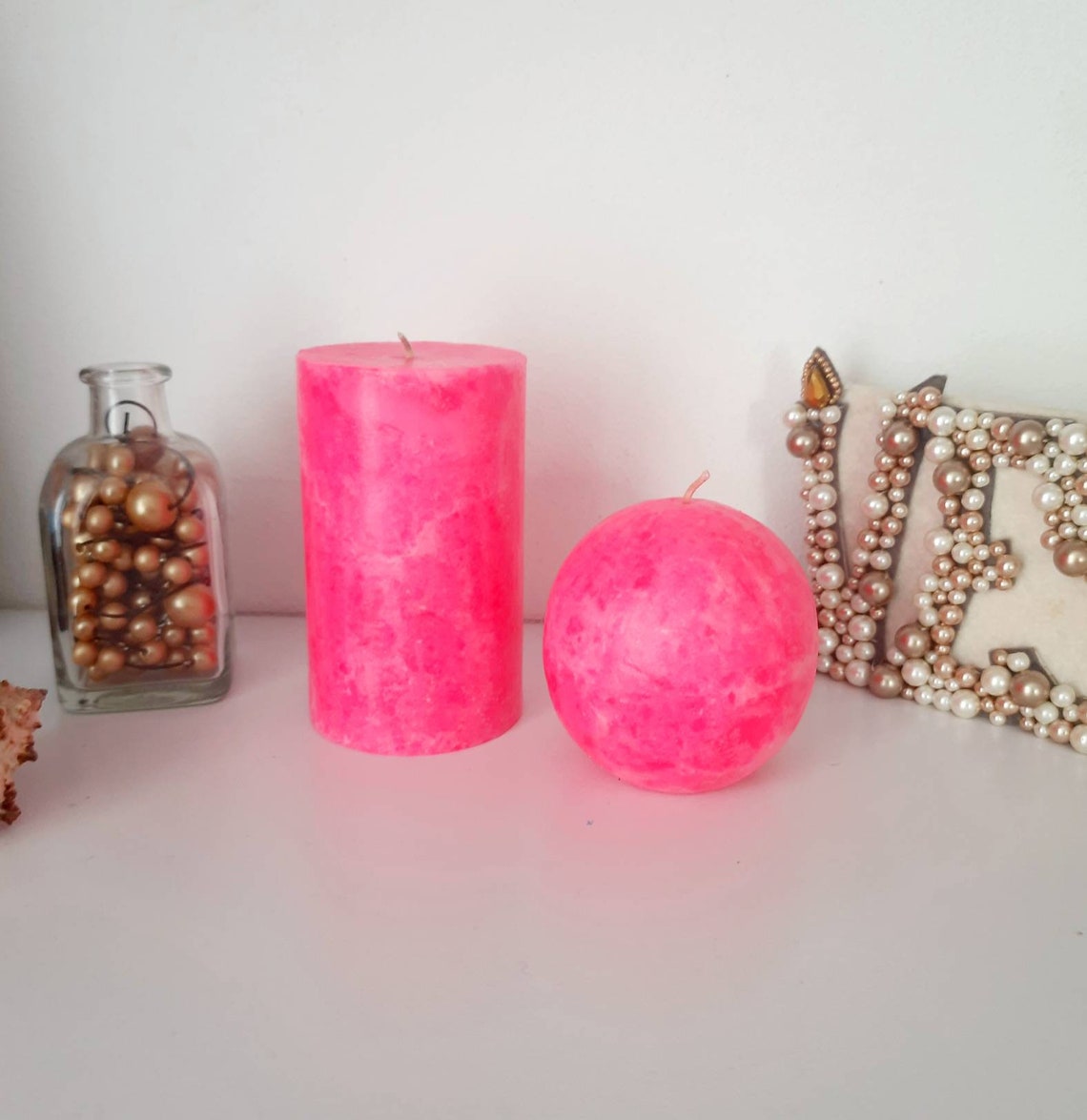 Bright Pink Candle. Hot Pink Decorative Candles. Fluorescent - Etsy