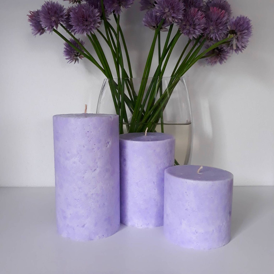 Purple Decorative Candles Lavender Candle Purple Candle | Etsy