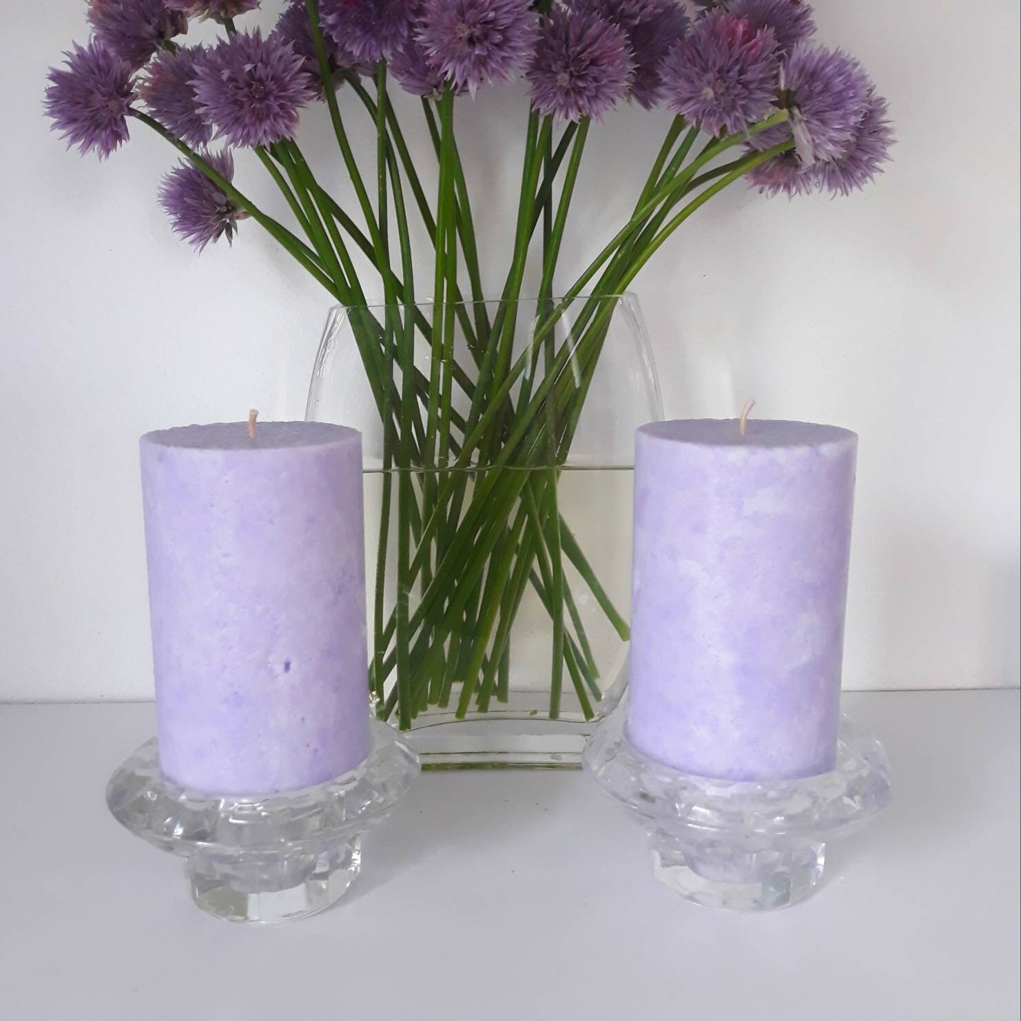 Purple Decorative Candles Lavender Candle Purple Candle | Etsy