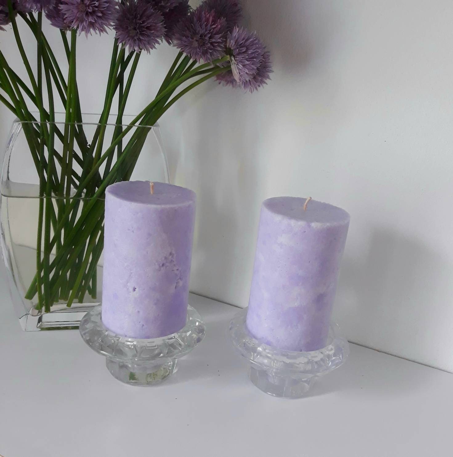 Purple Decorative Candles Lavender Candle Purple Candle | Etsy
