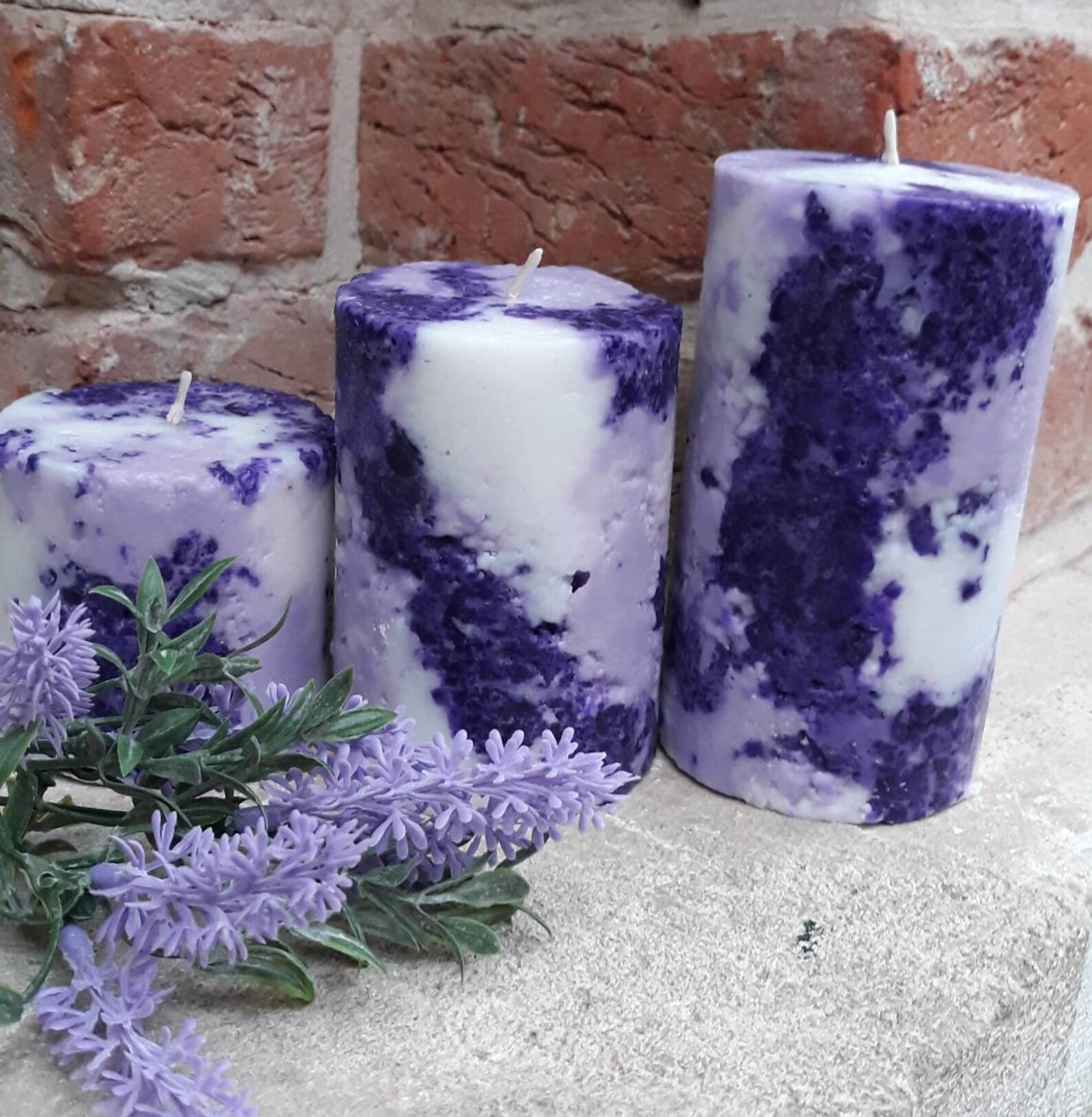 Purple Pillar Candles. Decorative Candles for Purple Decor. | Etsy