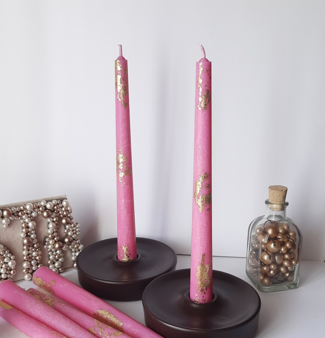 Pink Taper Candles. Set O 6 Decorative Candles Sticks. Dinner Candles 8 ...