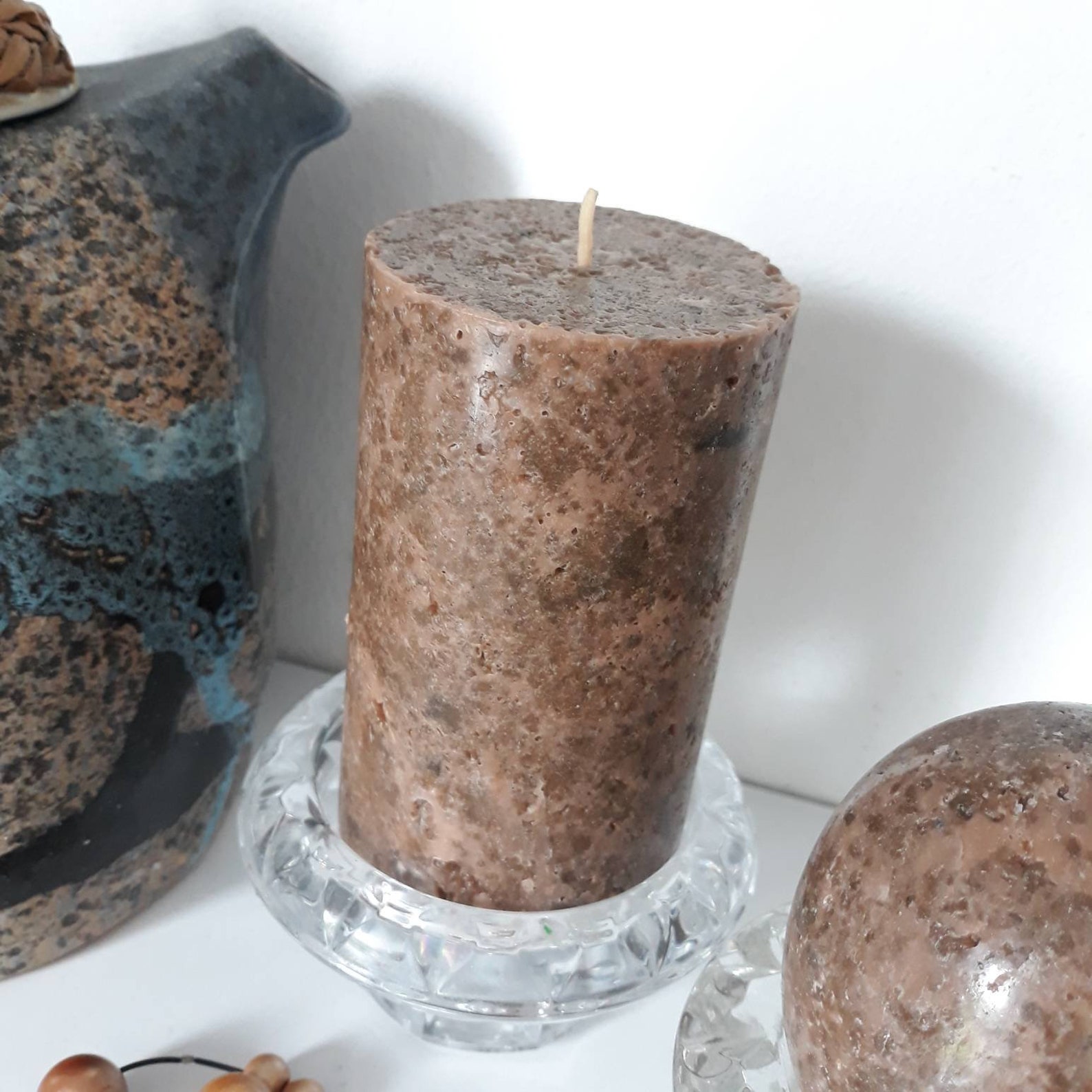 Dark Brown Pillar Candles. Decorative Candles. Designer Candles for ...