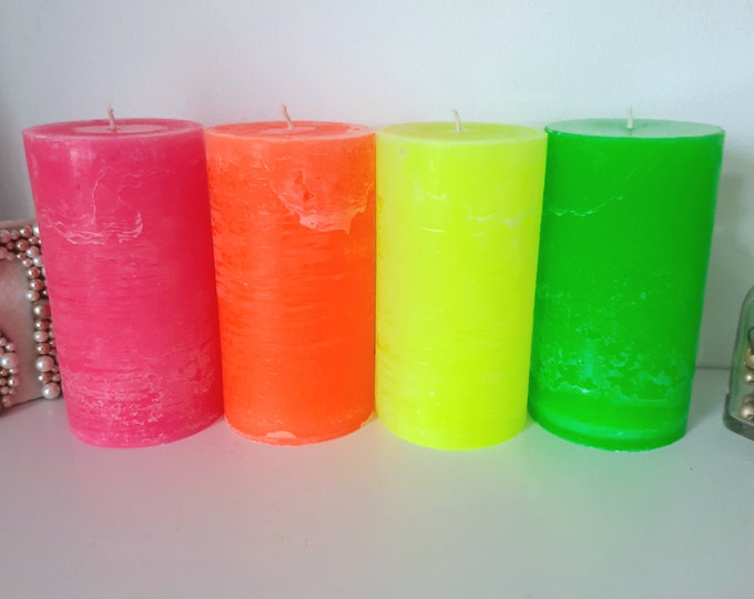Bright Pink Candle. Hot Pink Decorative Candles. Fluorescent - Etsy