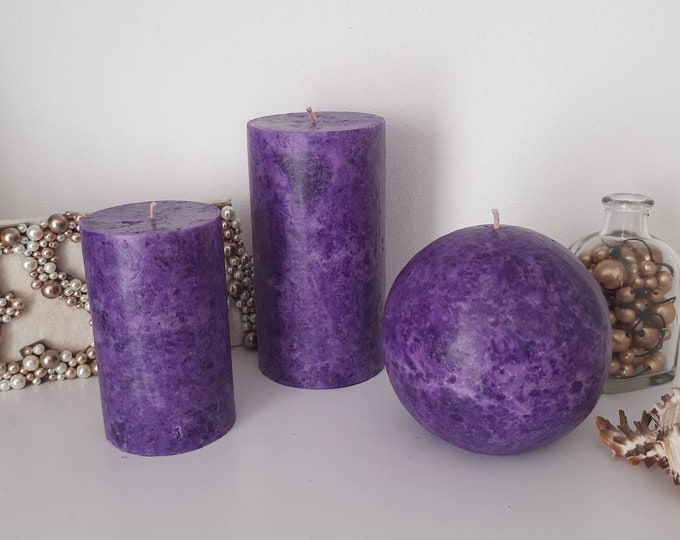 Purple Decorative Candles Lavender Candle Purple Candle - Etsy