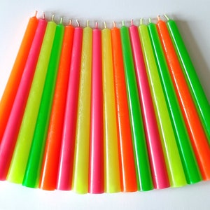 Neon Taper Candles. Set O 6 Decorative Candles Sticks. Bright Hot Pink ...