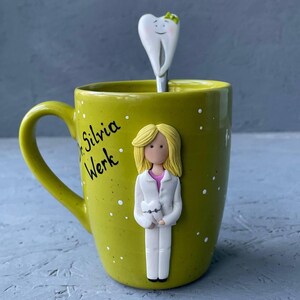 Tooth Mug, Dentis Mug Personalized, Gift for Doctor, Polymer Clay ...