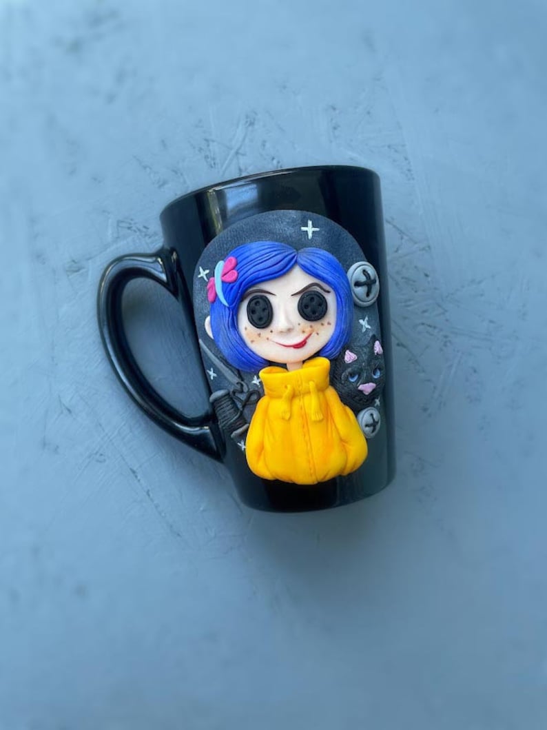 Personalized Coraline Style Mug, Horror Movie Gifts Idea Caroline, Gift ...