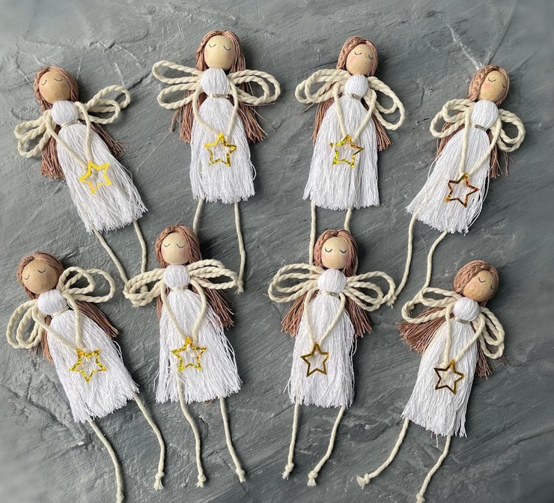 Handmade Christmas Angel Figurine, Angel Christmas Tree Ornament, Boho ...