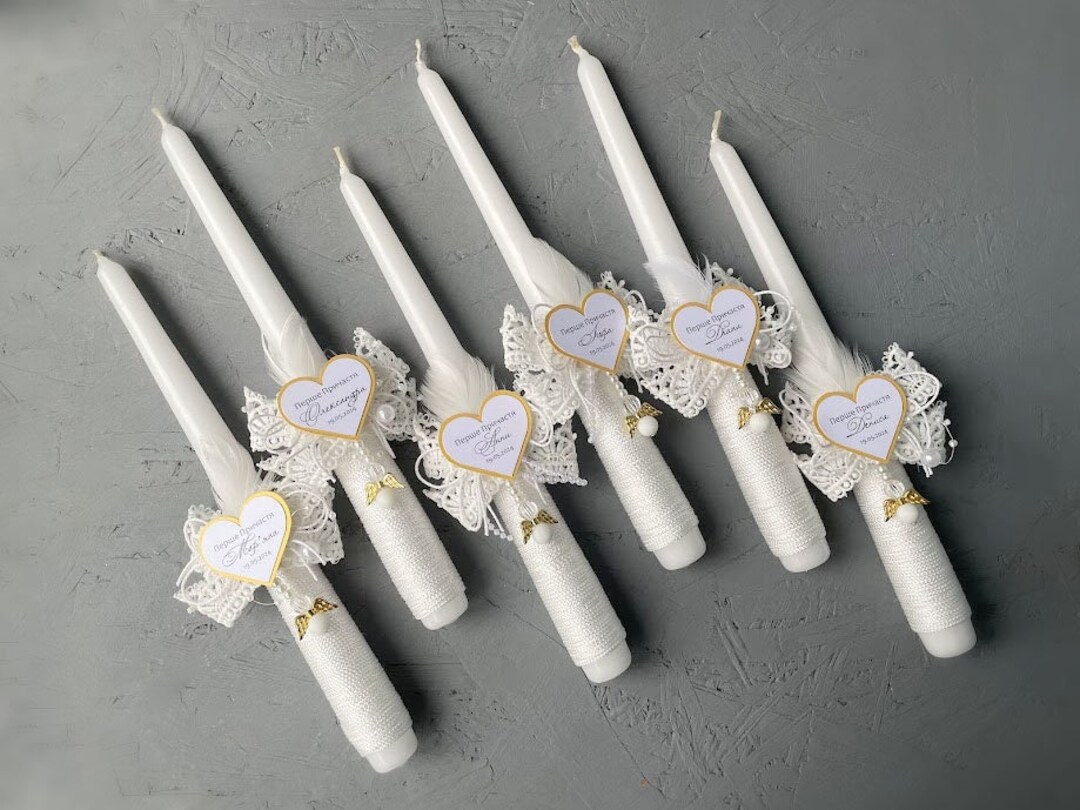First Holy Communion Candle, Christening Candle With Name, Personalized ...