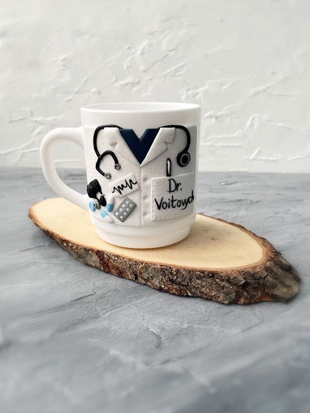 Custom Doctor Mug Personalised, Gift for Doctor, Handmade Polymer Clay ...