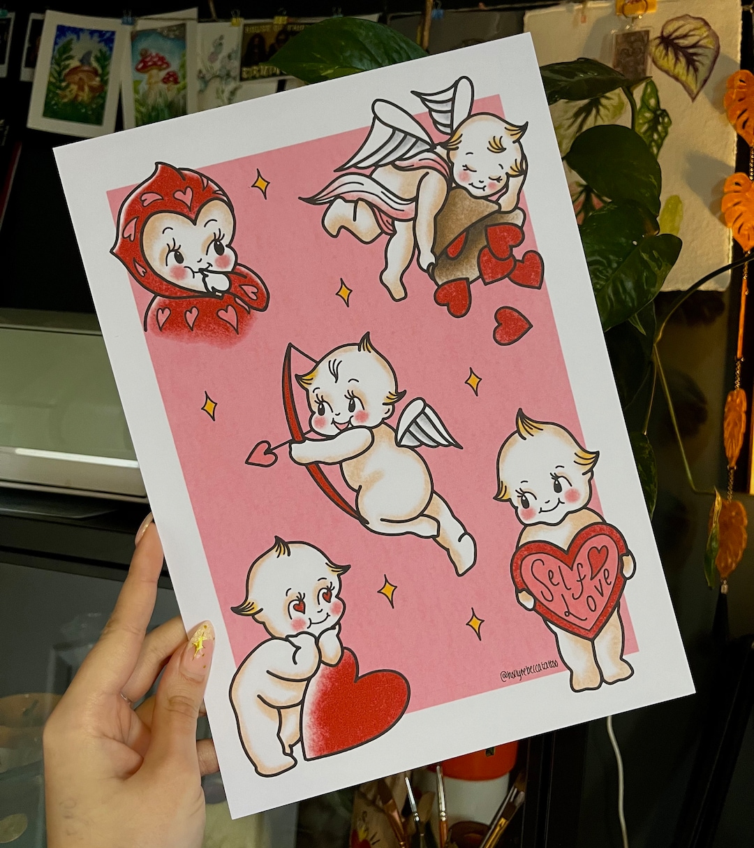 Kewpie Doll, A4 Traditional Tattoo, Flash Print, Valentines, Galentines ...