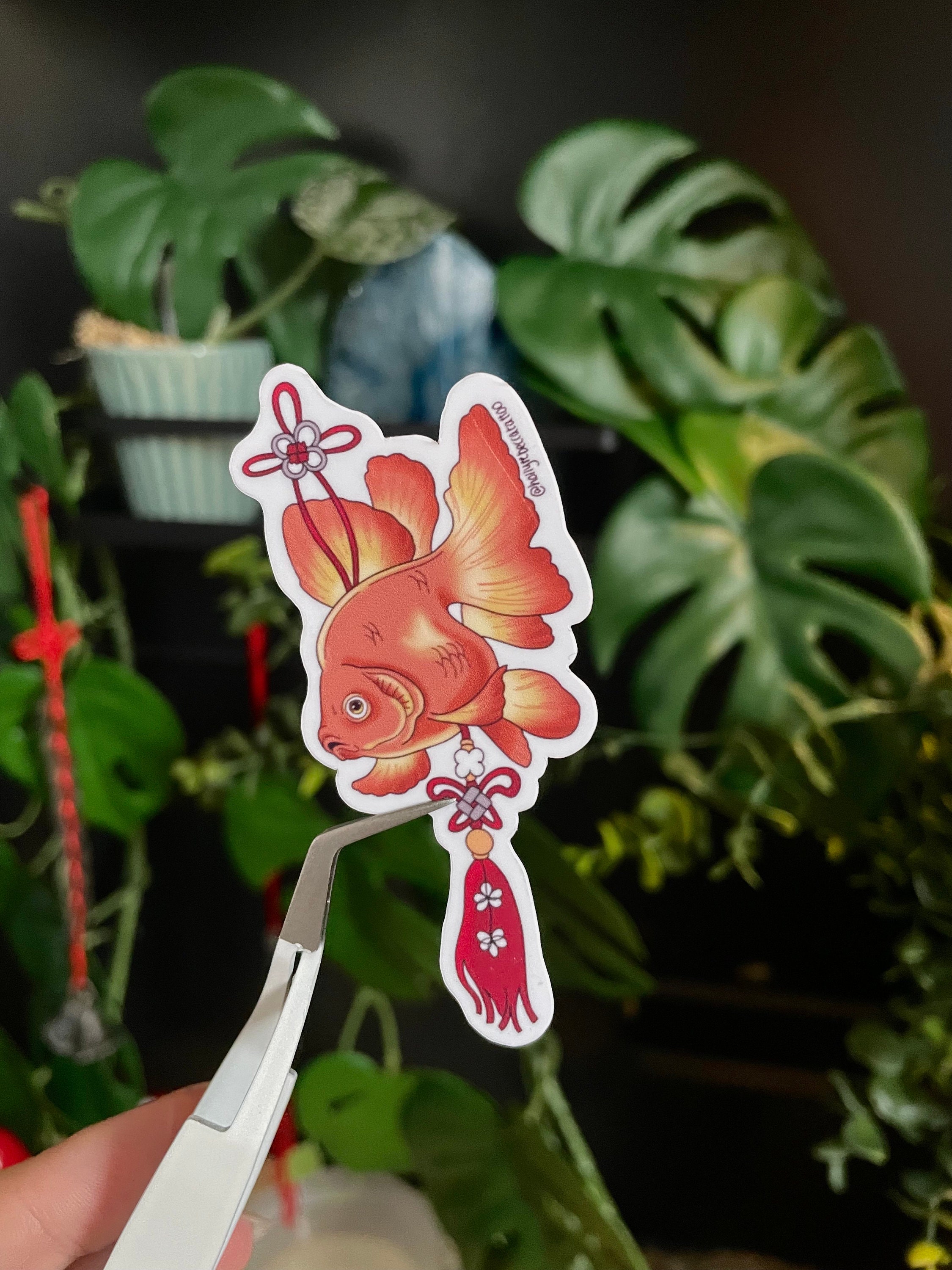 Japanese Goldfish Sticker, Tattoo Sticker, Fish, Animal Sticker - Etsy